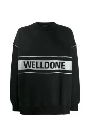 We11Done Logo Print Sweatshirt - Black