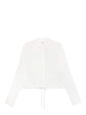 TOTEME Drawstring-Hem Shirt Neutrals