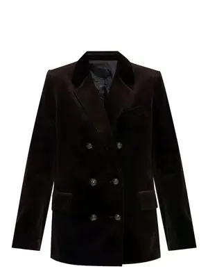 Zadig&Voltaire Double-breasted Velvet Blazer - Brown