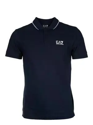 EA7 Logo-print Polo Shirt - Blue