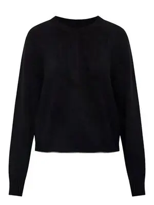 Helmut Lang Crew-neck Cropped Sweater - Black