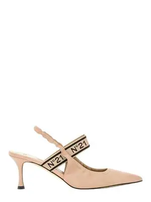 N°21 Pointed-Toe Slingback Pumps Neutrals