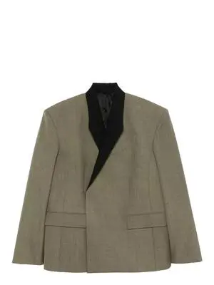 MUGLER Contrast-lapels Blazer - Green