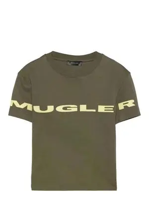 MUGLER Logo-appliqué T-shirt - Green