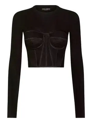 DOLCE & GABBANA Ribbed Knit Bustier Jumper