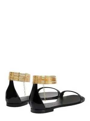 GIUSEPPE ZANOTTI Kay Ankle-Strap Flat Sandals