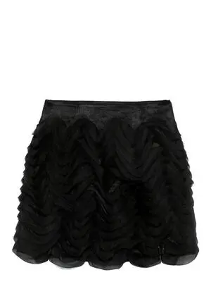 HUI MILANO Ruffled Mini Skirt - Black