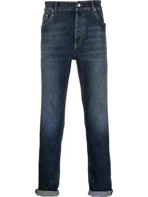 Brunello Cucinelli Mid-rise Cotton Jeans - Blue