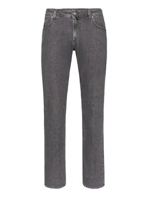 BILLIONAIRE Logo-embroidered Straight-leg Jeans - Grey