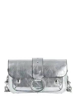Zadig&Voltaire Kate Metallic Leather Cross Body Bag - Silver