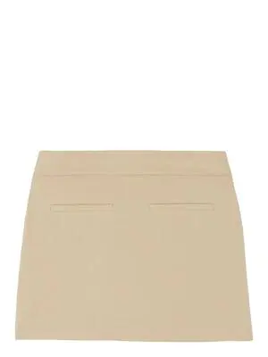 Veronica Beard Alvara Linen-Blend Twill Mini Skirt Stone