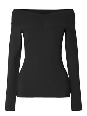 Stella McCartney Off-the-shoulder Paneled Jersey Top - Black