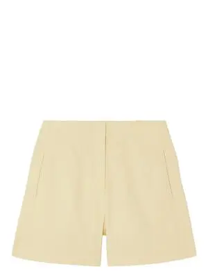 Veronica Beard Brit Linen-blend Twill Shorts - Yellow