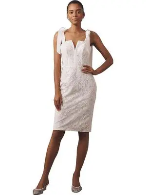 ANNE BARGE Jacquard Knee-length Dress - White