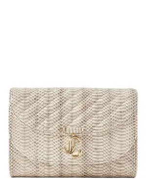 JIMMY CHOO Avenue Curve Snake-effect Leather Clutch - Animal Print
