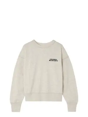 Isabel Marant Shad Embroidered Organic Cotton-blend Jersey Sweatshirt - Ecru