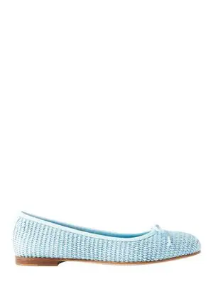 Manolo Blahnik Veralli Raffia Ballet Flats - Blue