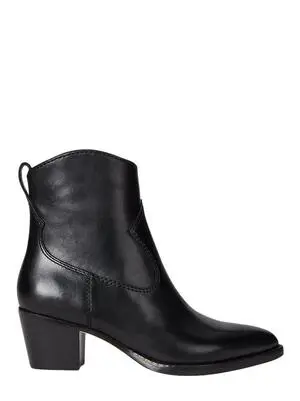 Ralph Lauren Harpher Burnished Leather Bootie - Black