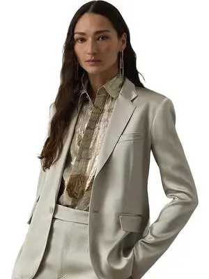 Ralph Lauren Parker Stretch Satin Jacket - Mist