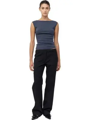 ST AGNI 90s Splice Panelled Trousers - Black / Black