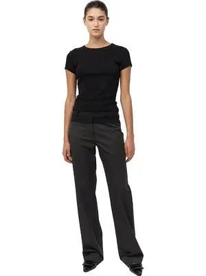ST AGNI 90s Splice Panelled Trousers - Black Olive / Black