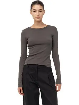 ST AGNI Organic Cotton Long Sleeve Top - Khaki