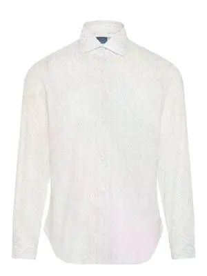 BARBA NAPOLI Floral-patter Long-sleeve Shirt - White