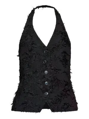 SAMSOE SAMSOE Salazio Feathered Halterneck Top - Black