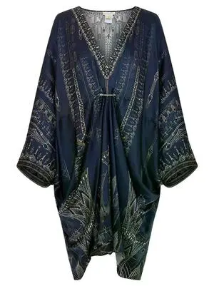 Camilla Embellished Kaftan Dress - Blue