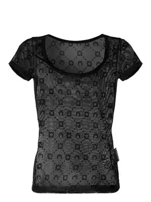 MARINE SERRE Monogram Mesh T-shirt - Black