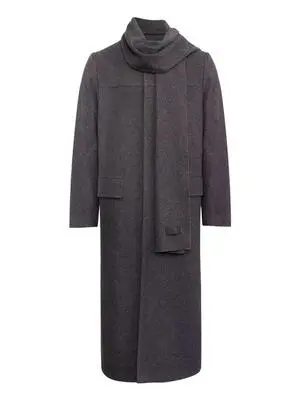 MAISON MARGIELA Scarf-detail Longline Coat - Grey