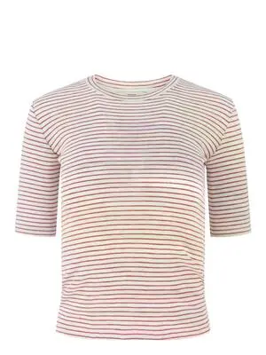 Vince Striped Crew-neck T-shirt - Red