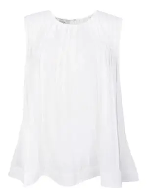 Vince A-line Pleated Top - White