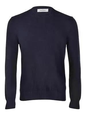 GRAN SASSO Cotton Crew Neck Sweater - Blue