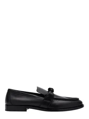 Bottega Veneta Astaire Metal Knot Leather Loafers Black