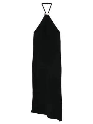 Attico Halterneck Low-Back Midi Dress Black
