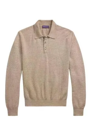 Ralph Lauren Purple Label Knitted Polo Shirt - Neutrals