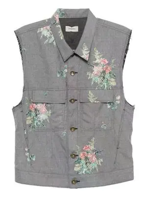 BED J.W. FORD Floral-pattern Vest - Grey