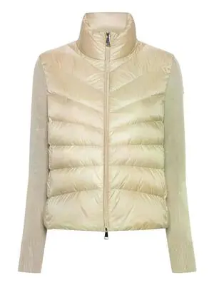 Moncler Knitted-sleeve Puffer Jacket - Neutrals
