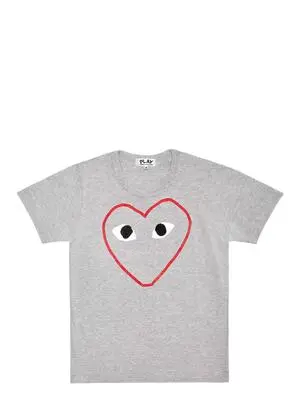 Play Comme Des Garcon Heart-print T-shirt Grey