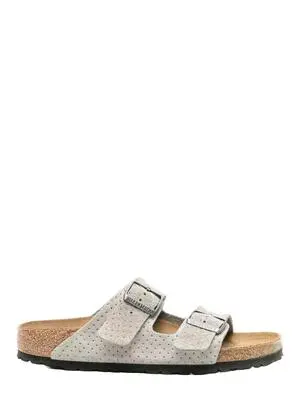 BIRKENSTOCK Arizona Perforated Suede Slides - Grey