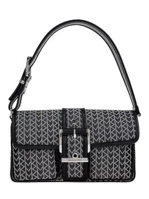 Michael Kors Monogram Print Shoulder Bag - Black