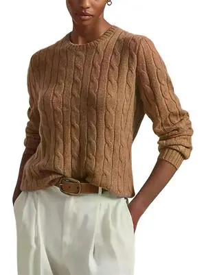 Polo Ralph Lauren Cable-knit Crewneck Sweater - Brown