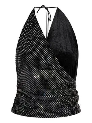 Balmain Crystal-embellished Halterneck Top - Black