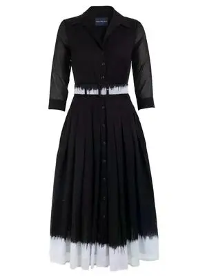 Samantha Sung Audrey Button-up Pleated Dress - Black