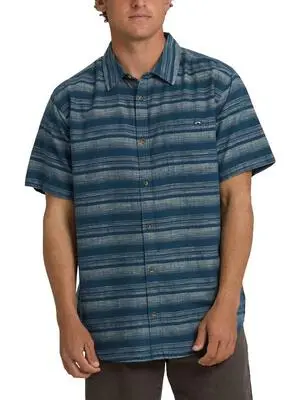 BILLABONG All Day Stripe Short Sleeve Button-up Shirt - Dark Denim