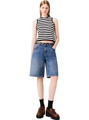 Maje Denim Bermuda Shorts - Blue