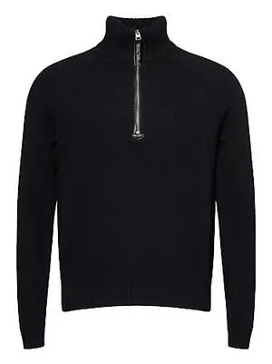 TOM FORD Funnel-neck Half-zip Jumper - Black