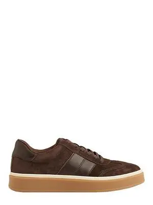 REISS Lizzie Suede Low-top Trainers - Chocolate
