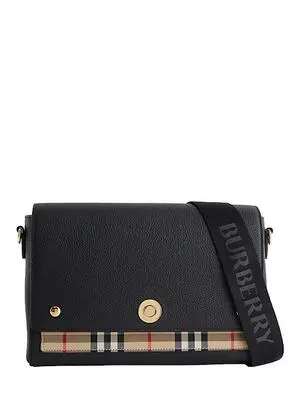 Burberry Note Leather Crossbody Bag - Black
